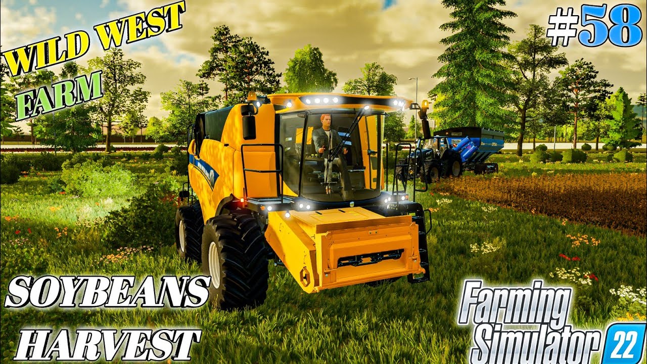 FS22 Soybeans Harvest With New Holland Combine, Wild West Farm Ep#57 ...