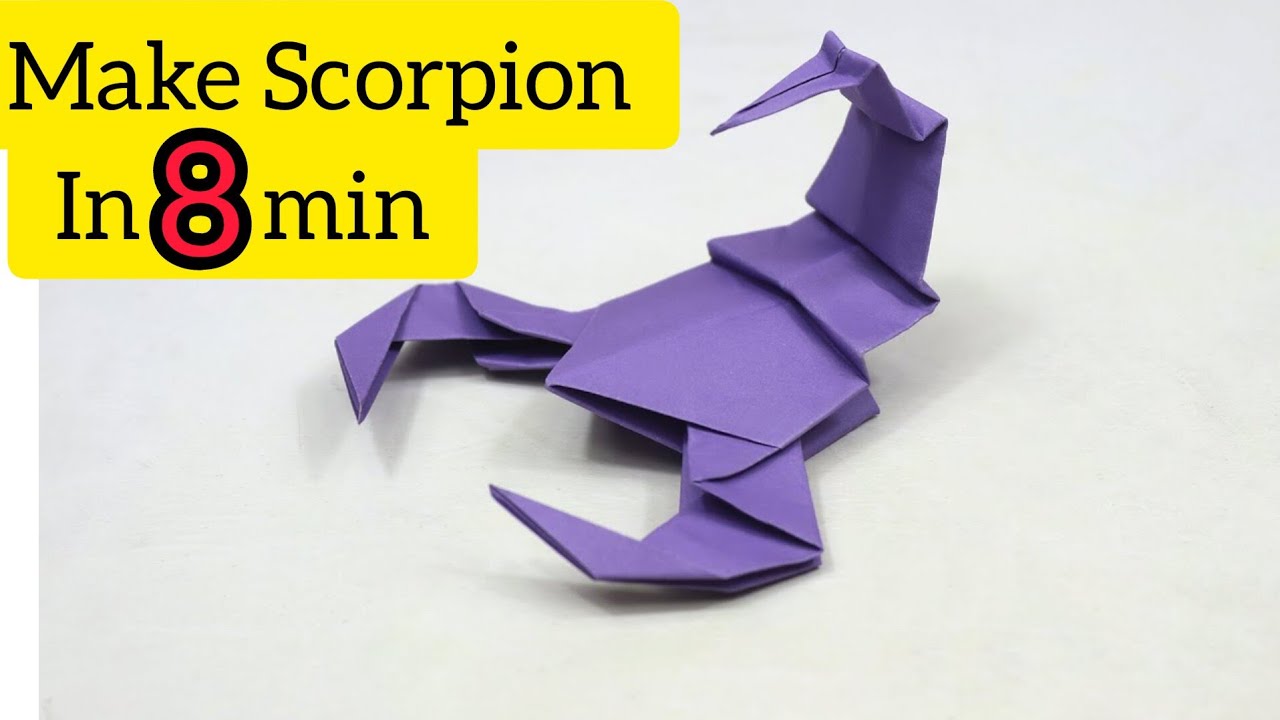How To Make Paper Scorpion In 8 Min/ Origami Scorpion - YouTube