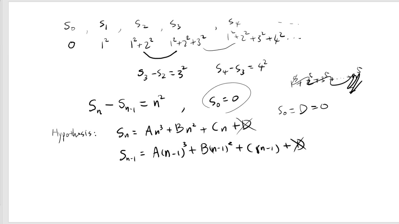 How to get the formula for adding squares of 1 through n. - YouTube