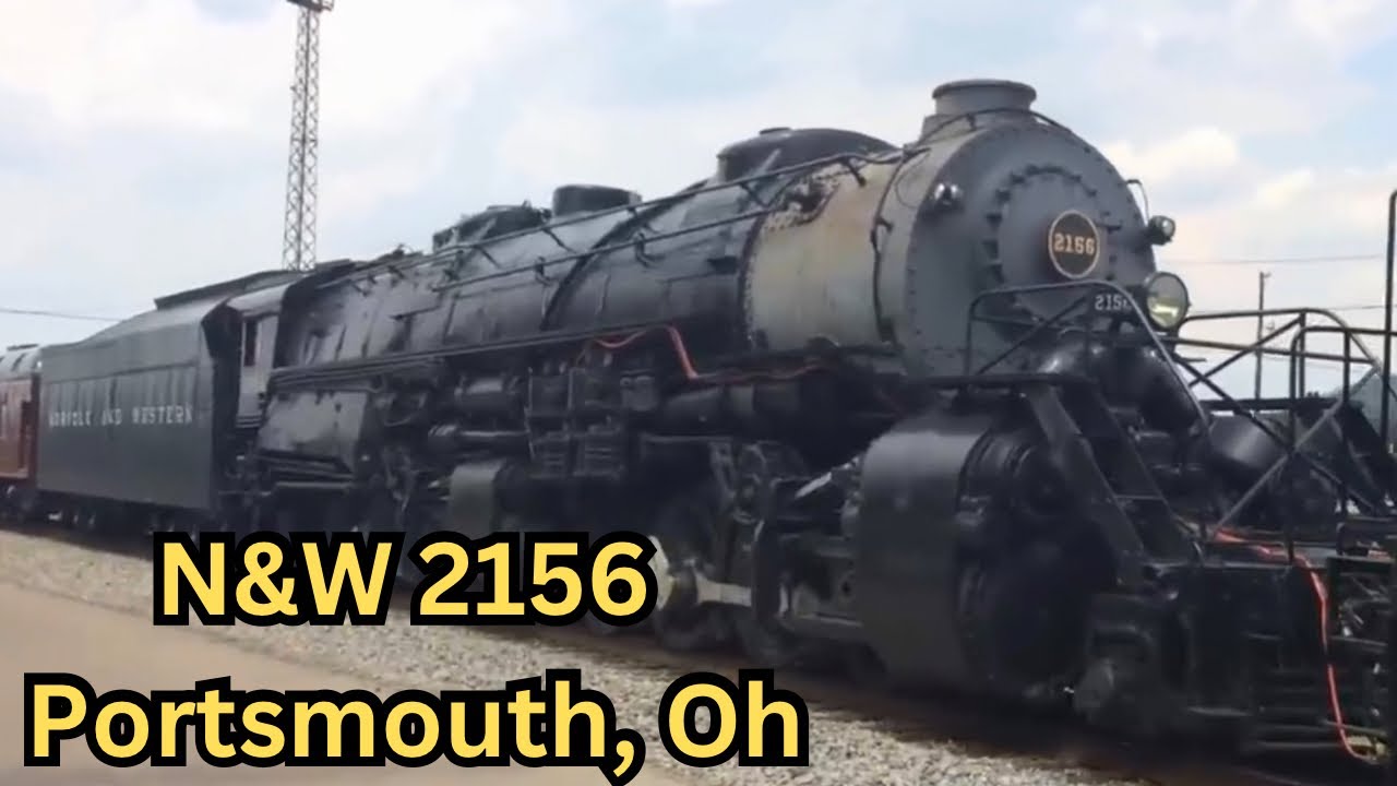 N&W y6a 2156 coming into Portsmouth, Oh - YouTube
