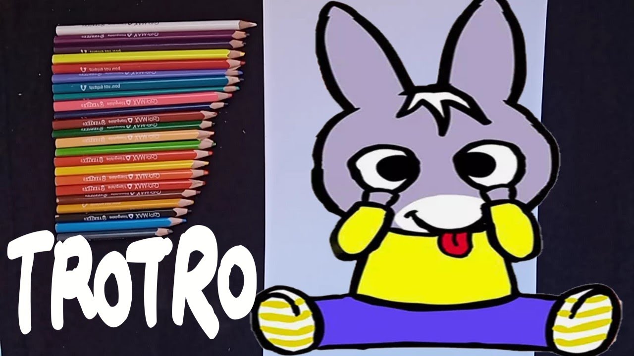 How to draw and color #4 Trotro / Comment dessiner et colorier Trotro ...