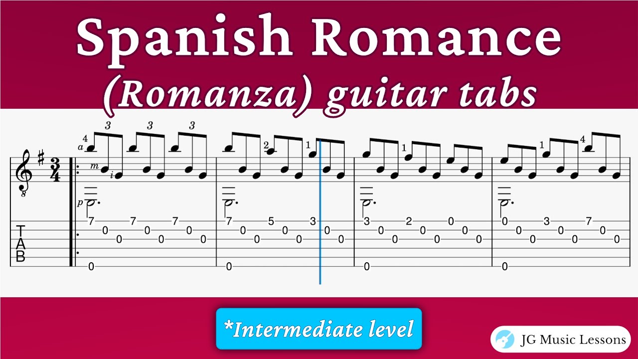 Spanish Romance (Romanza) guitar tabs - YouTube