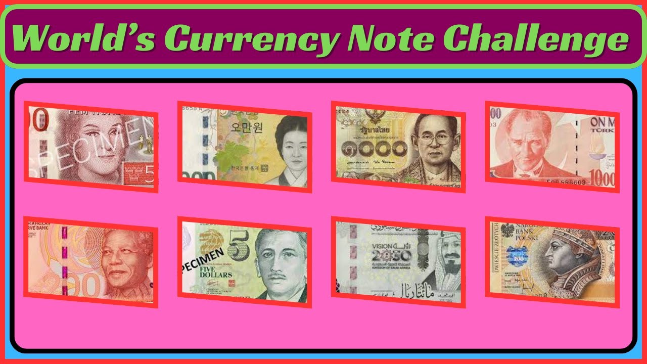 Currency Note Name Challenge | Can You Name the Most Famous Currency ...