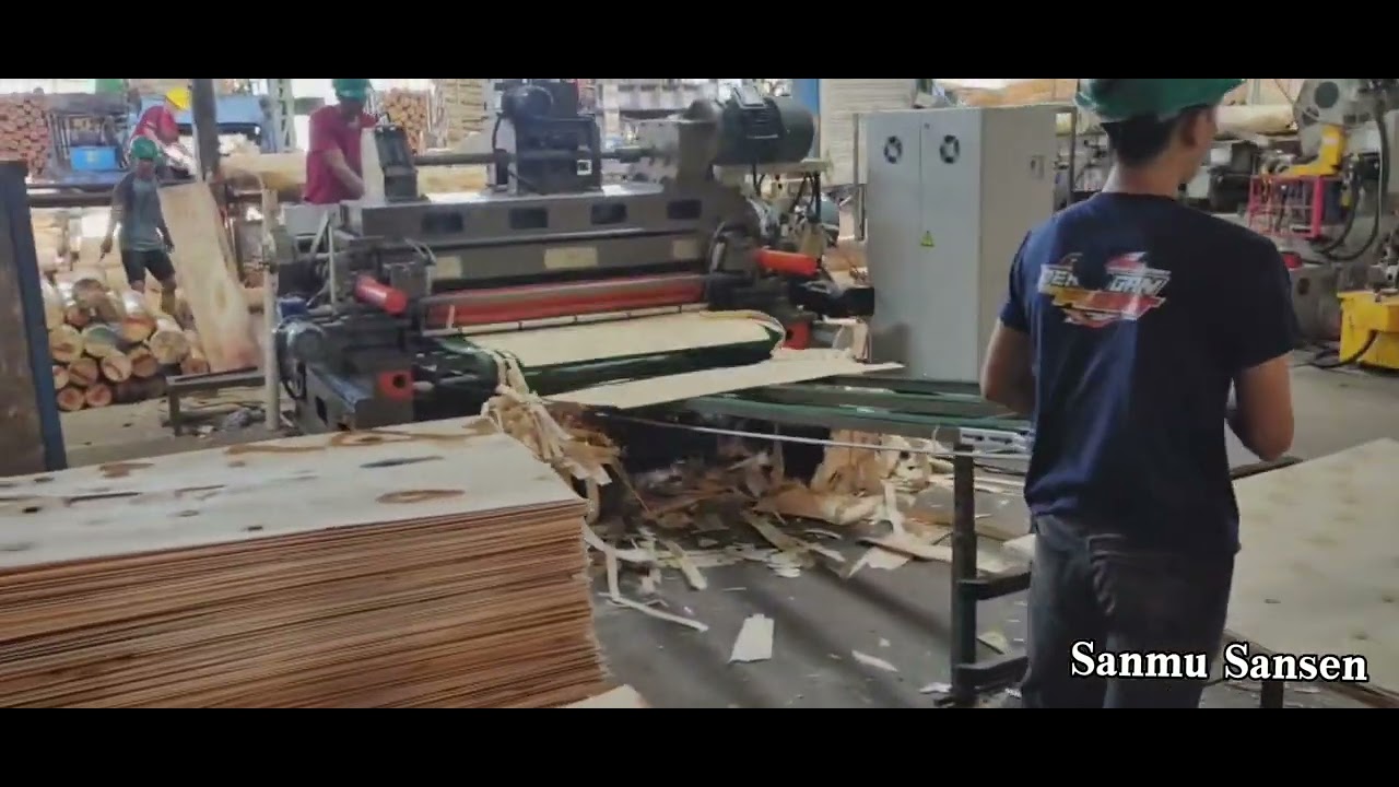Nose bar & Teeth Roller (TNB) Spindleless Veneer Lathe/Plywood veneer ...