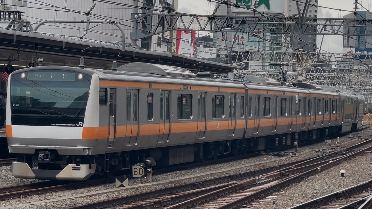 【4K高画質】【E233系H48編成12両 TK入場回送（指定保全）】E233系0番台ﾄﾀH48編成が回送電車として新宿駅6番線に到着するシーン（回6480M）2025.5.27 - YouTube