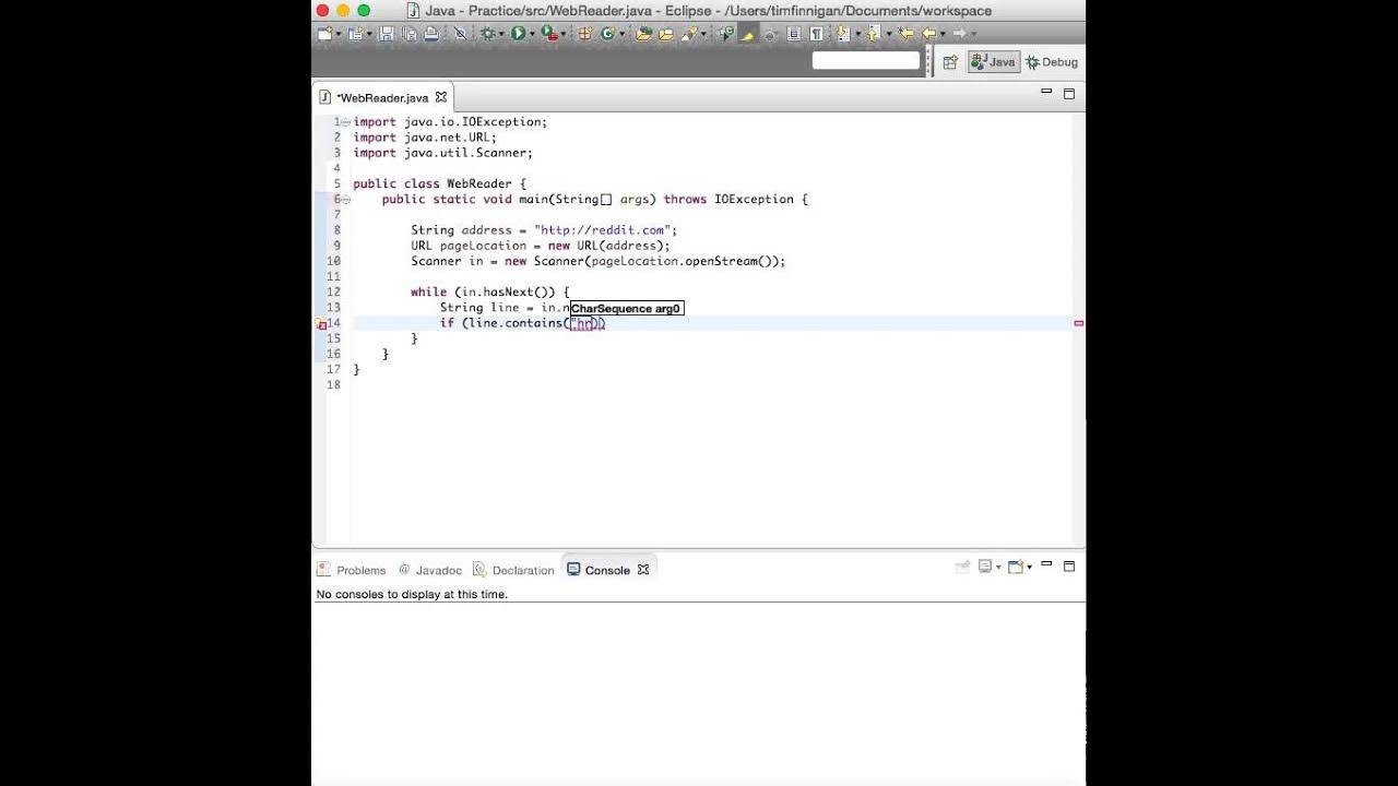 Reading Web Pages and Scraping Links (Java) - YouTube