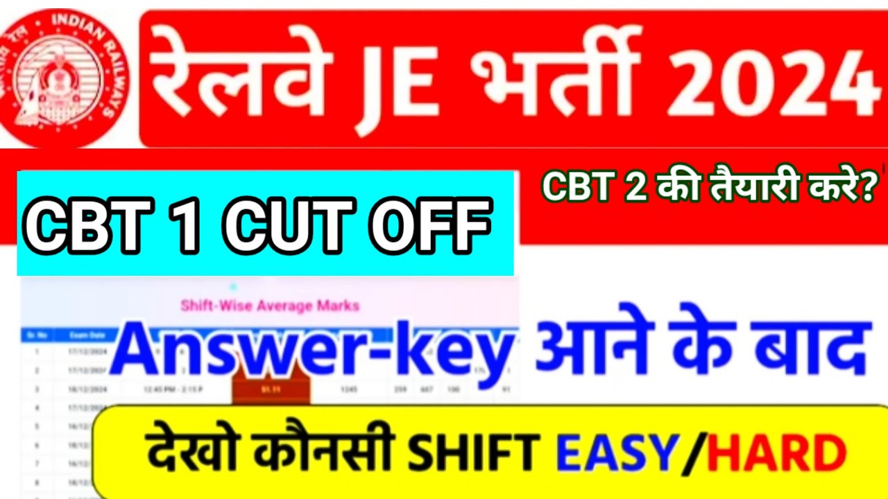 RAILWAY JE 2024 CUT-OFF II CBT 1 CUT-OFF CBT 2 की तैयारी करे - YouTube