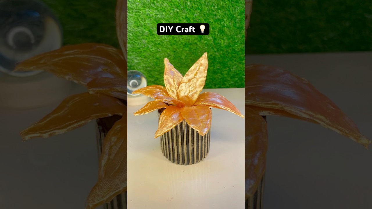 How to make golden vase using hot glue | DIY craft ideas - YouTube