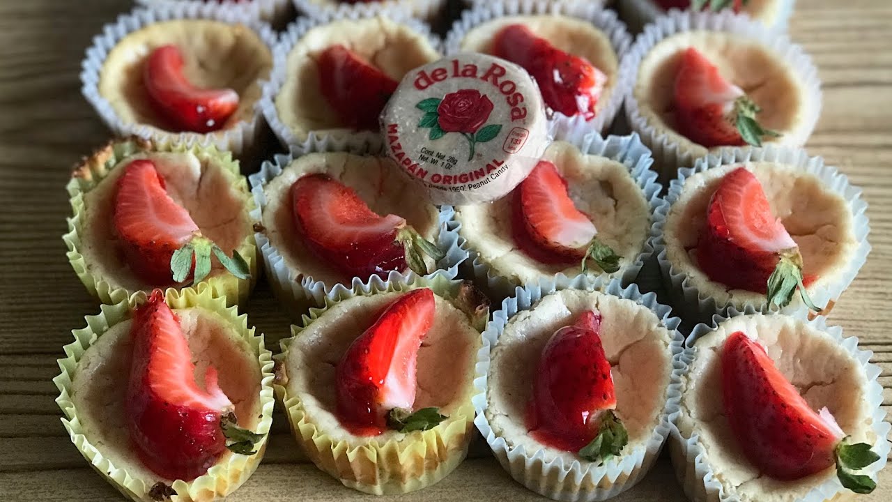 MINI CHEESECAKES DE MAZAPÁN 🌹 - YouTube