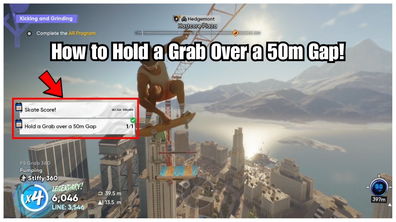 Skate 4 - How to Hold a Grab & Modified 360 Grab Over a 50m Gap FAST ...
