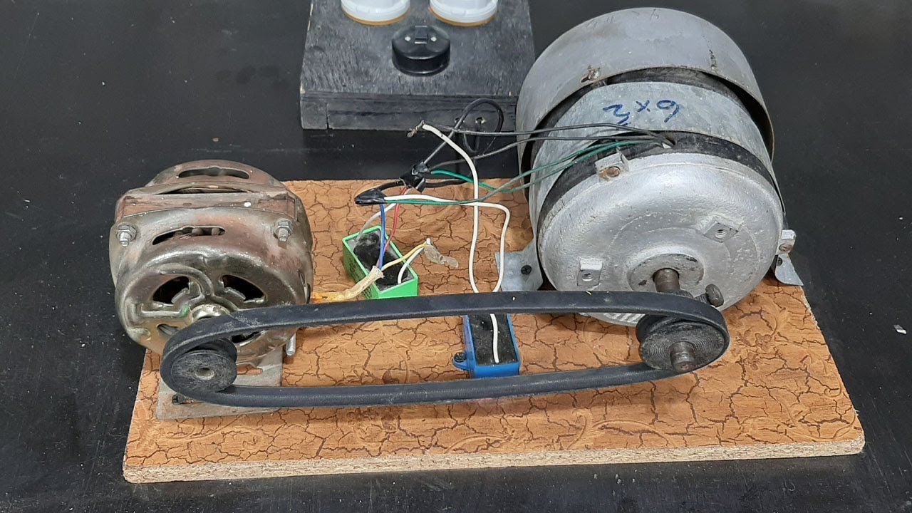 I Turn Washing Machine motor and mini Machine motor alternator into a ...