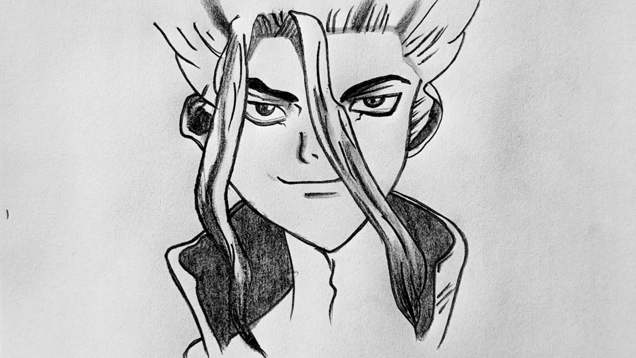 How to draw Senku Ishigami from Dr Stone | Senku drawing step by step ...