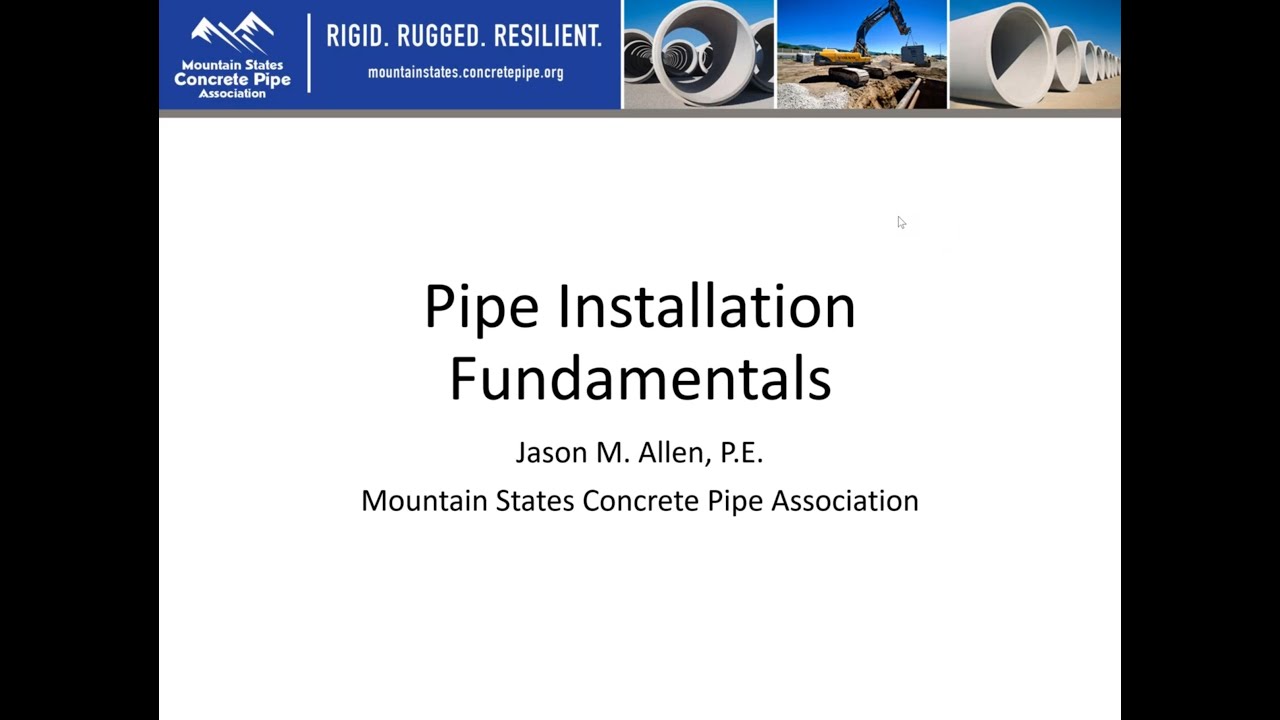 Pipe Installation Fundamentals - MSCP Academy Webinar - March 2021 ...