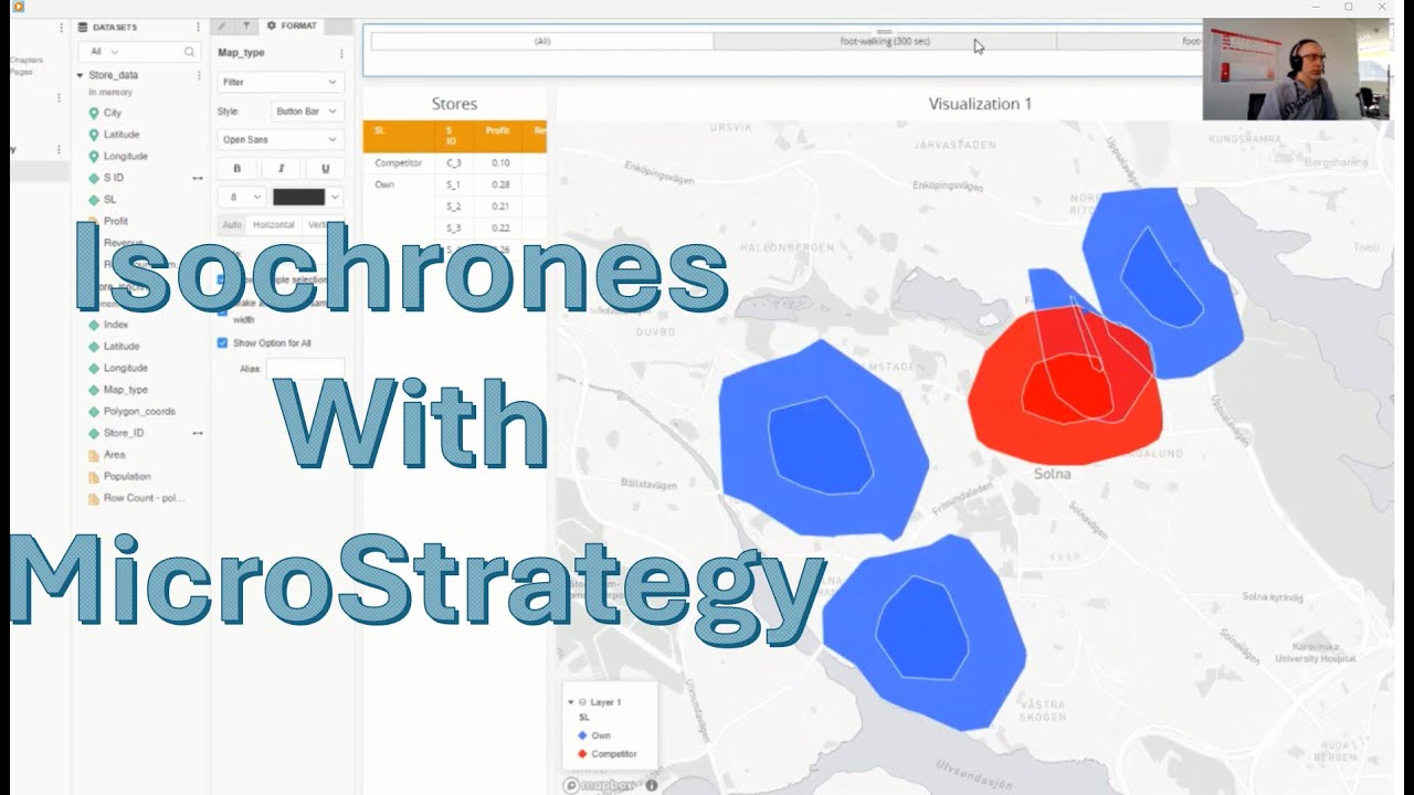 Isochrone Maps - travel time visualization with MicroStrategy - YouTube