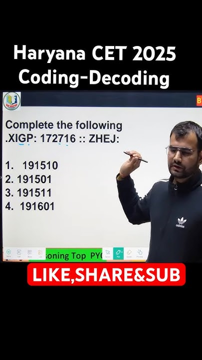 HARYANA CET REASONING Coding-Decoding | HARYANA CET 2025 | CET Reasoning Coding-Decoding CLASS ...