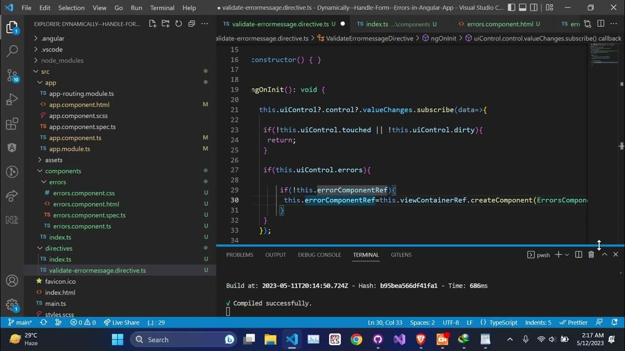 Smartly Handle Errors In Reactive forms and Template driven forms - YouTube