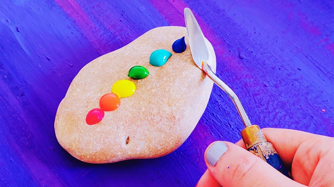 Love ️ Easy Acrylic Painting on Stone | Satisfying Art Rocks - YouTube