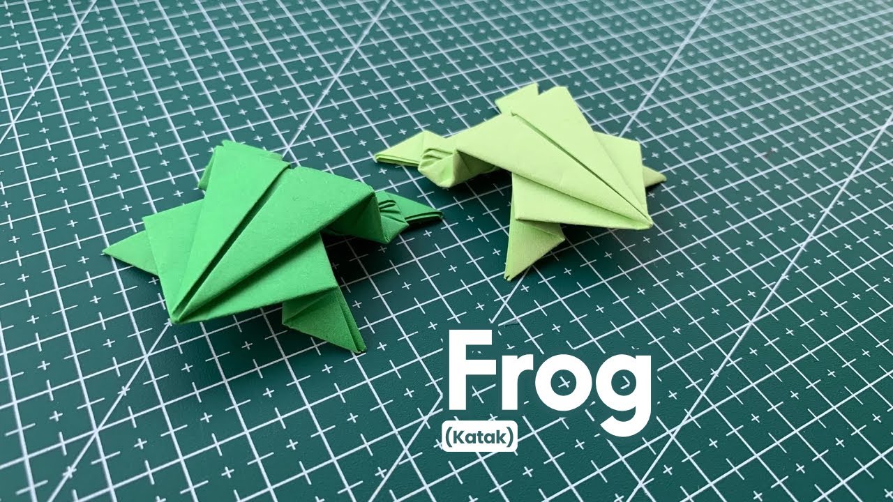 Cara membuat origami katak lompat - How to make an origami jumping frog ...