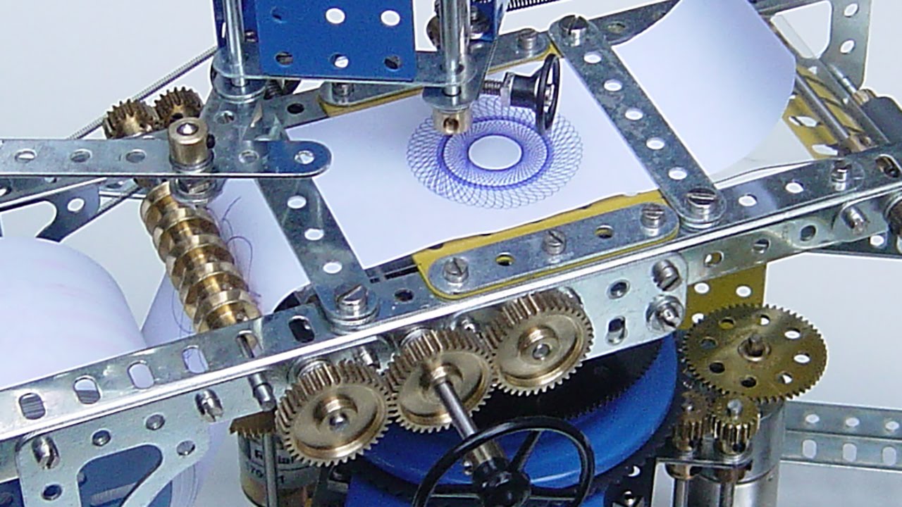 fully automated mechanical spirograph (Super Meccanograph) - YouTube
