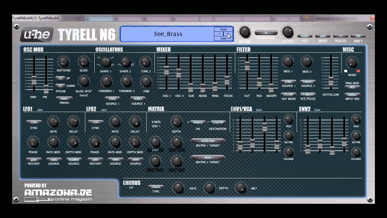 Tyrell Nexus 6 - Free VST Plugin - YouTube
