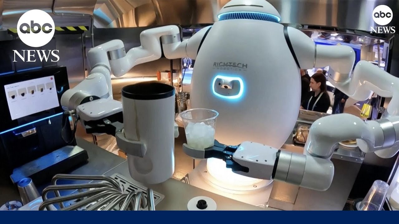 Robot barista serves coffee at CES - YouTube