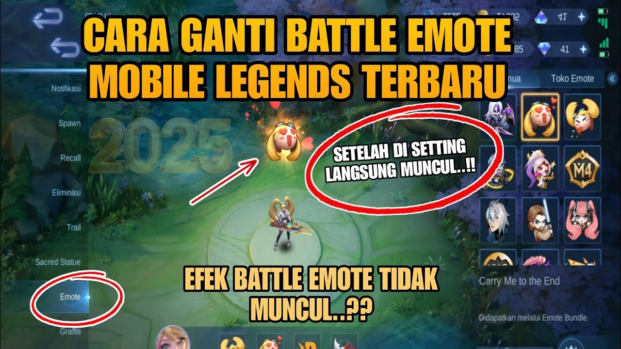 Cara Ganti Battle Emote Mobile Legends 2025 | Pengaturan Efek Battle ...