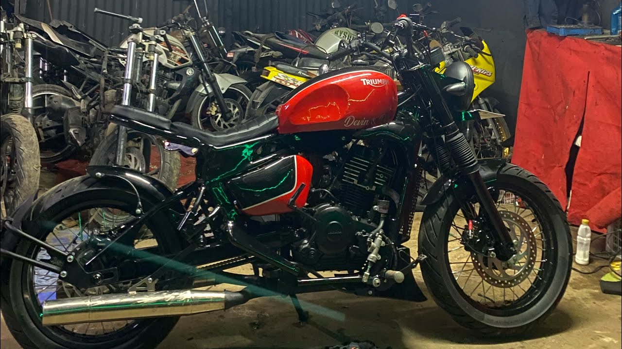 Yamaha byson 150cc custom bobber triumph - YouTube