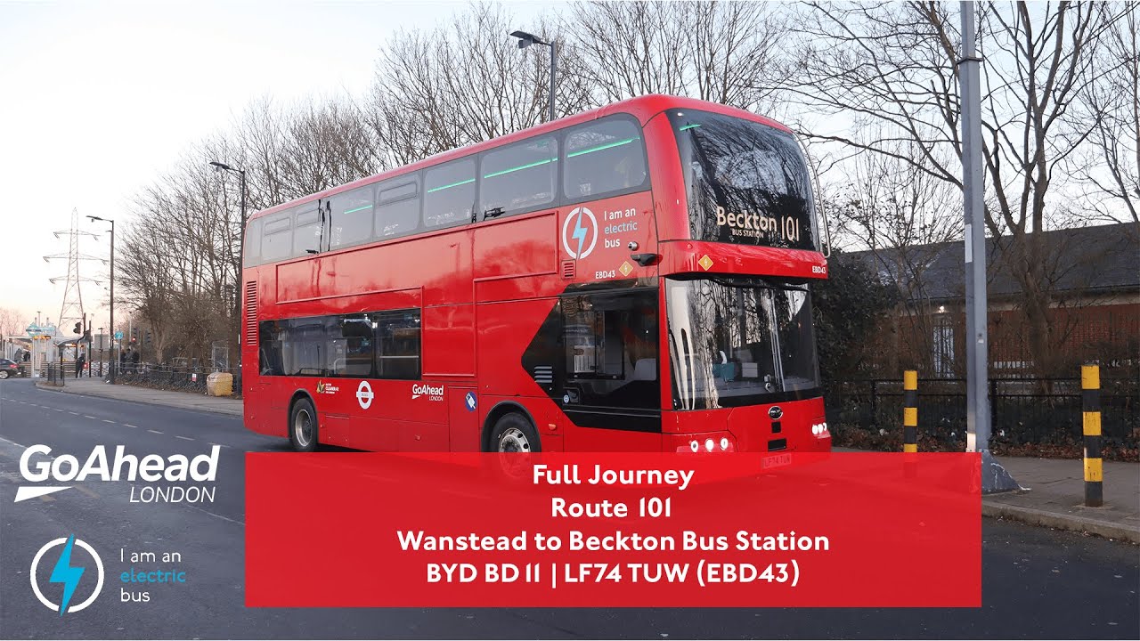 Full Journey | Route 101 to Beckton Bus Station | Brand New BYD BD11 ...