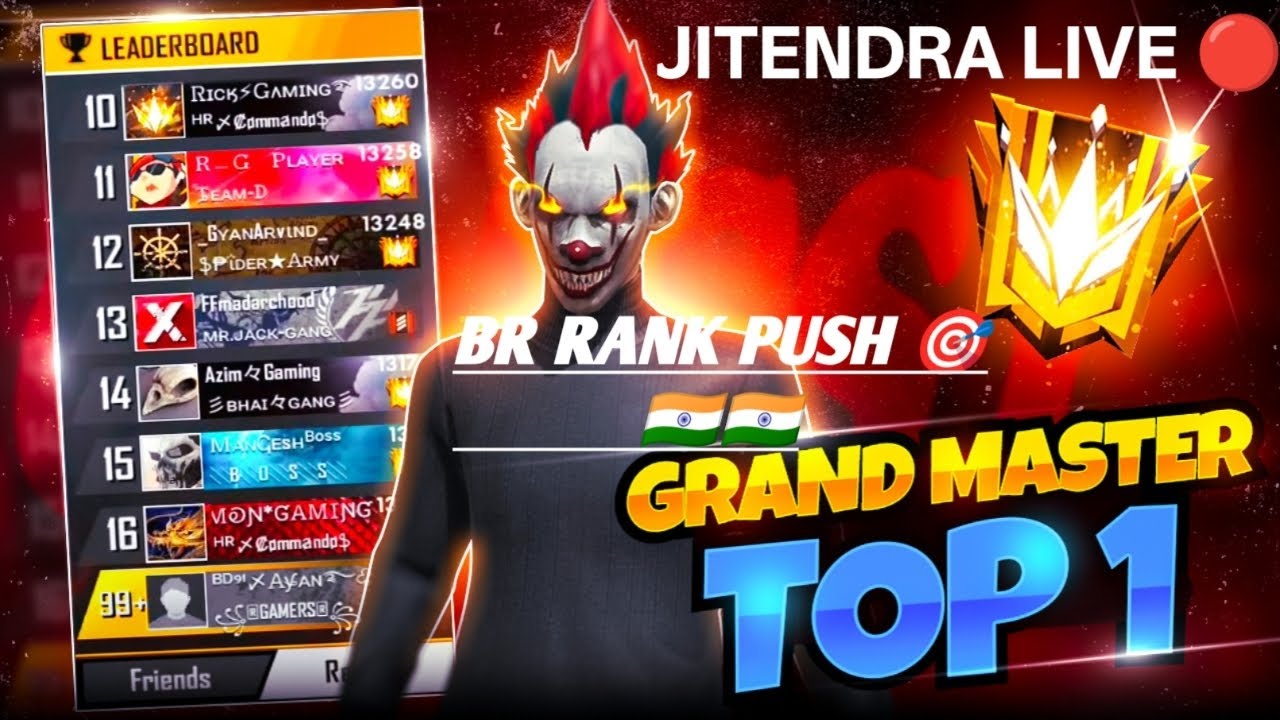 J.K GAMER IS LIVE 🔴 FREE FIRE MAX 🔥 BR- RANK PUSH GAMEPLAY FULL MAP #te ...