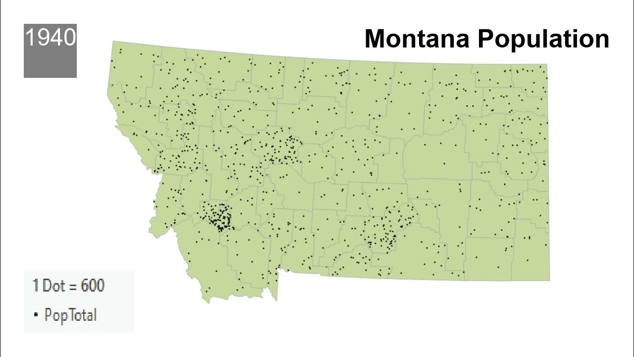 Montana Population Dot Density Map - YouTube