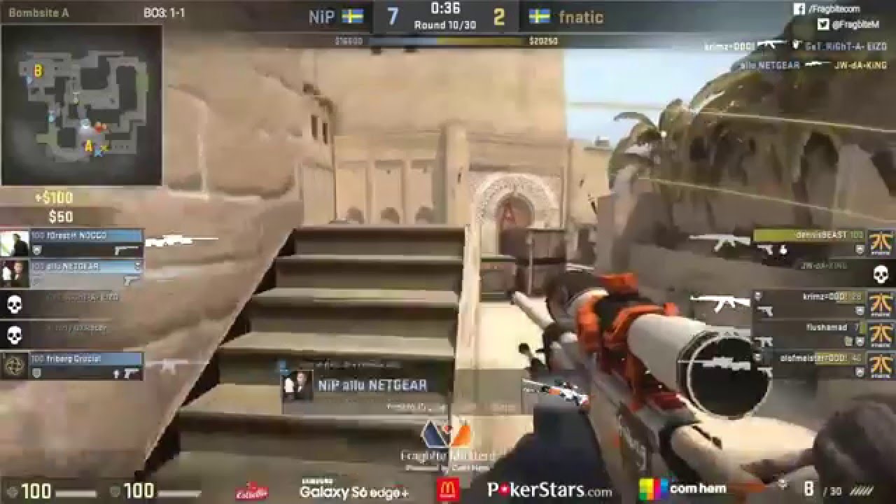 CS:GO - Dennis two team kills with grenade #FragBiteMasters - YouTube