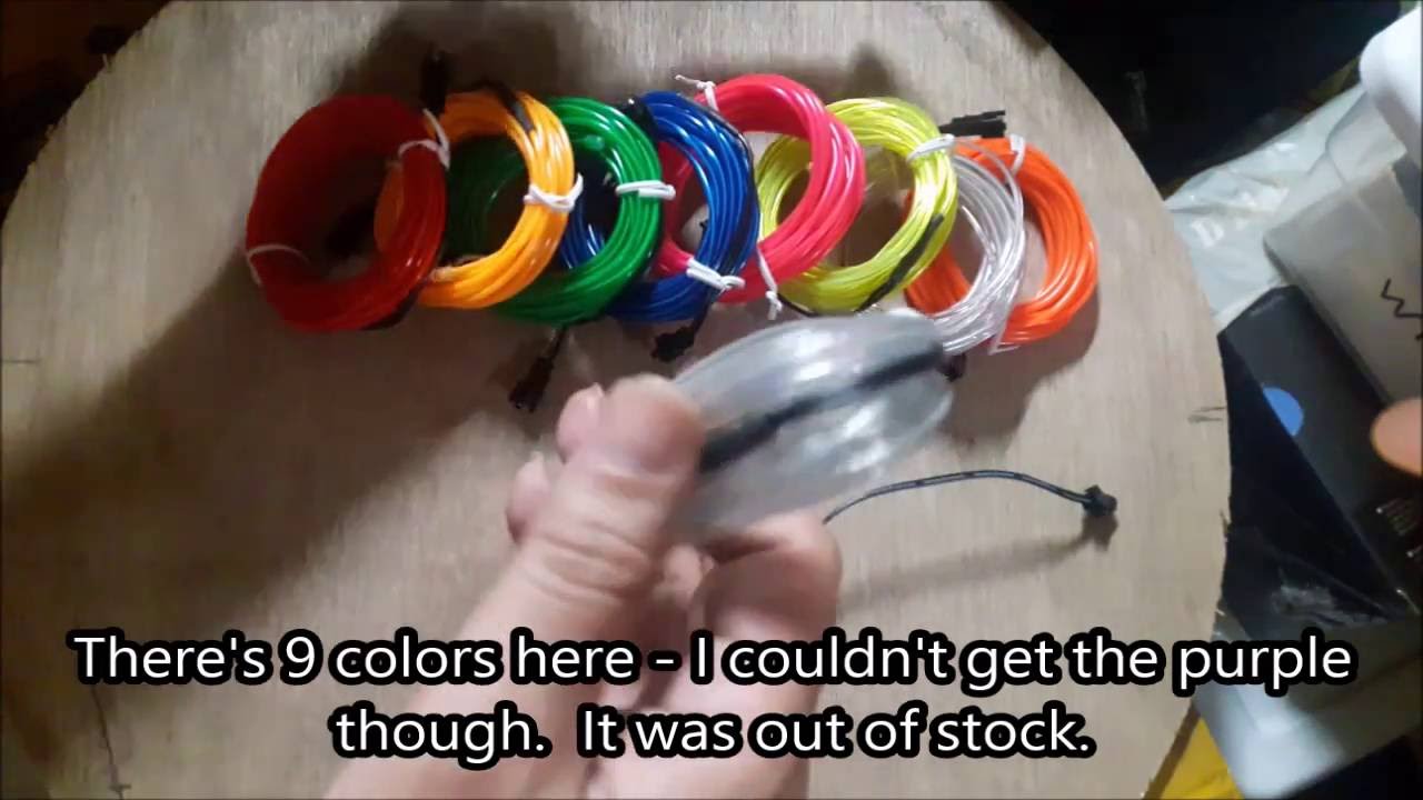 DIY EL Wire tutorial: 9 el wire colors (electroluminiscent wire) for ...