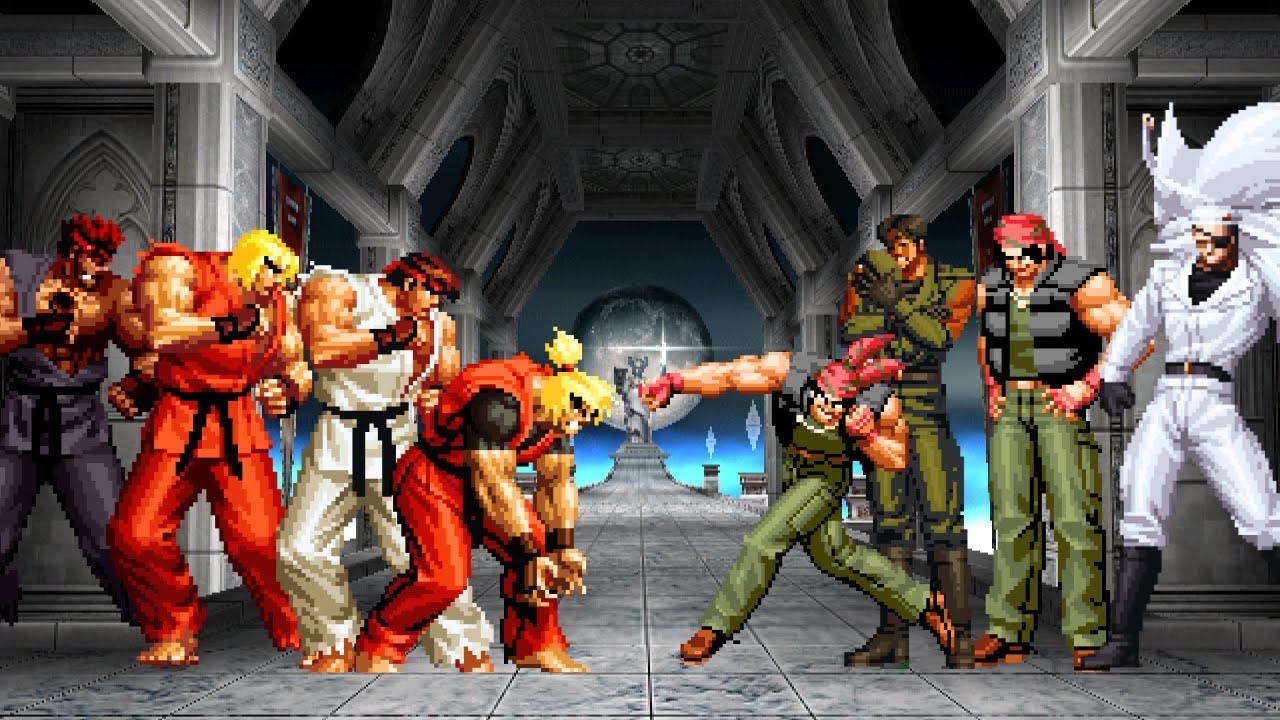 ⚡ KOF vs SF Ryu & Ken Team vs Ralf & Heidern Team - YouTube