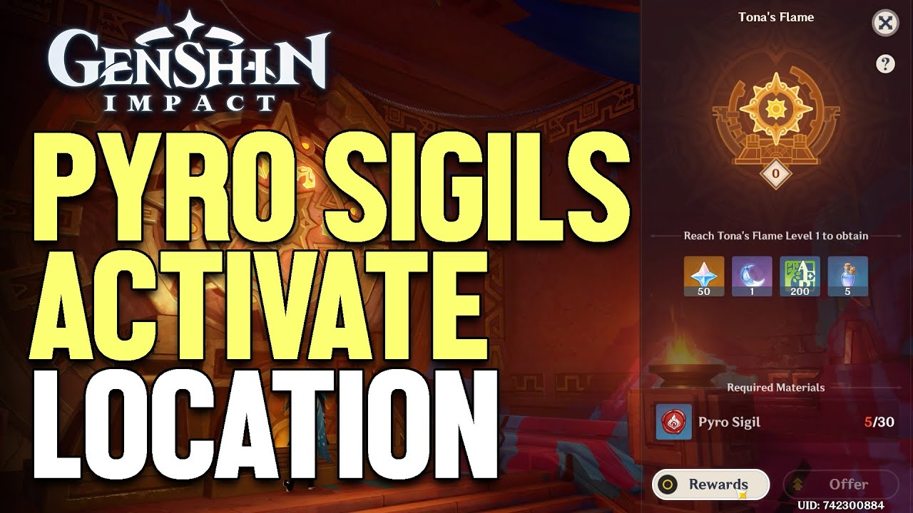 Pyro Sigils activate Location Genshin Impact - YouTube