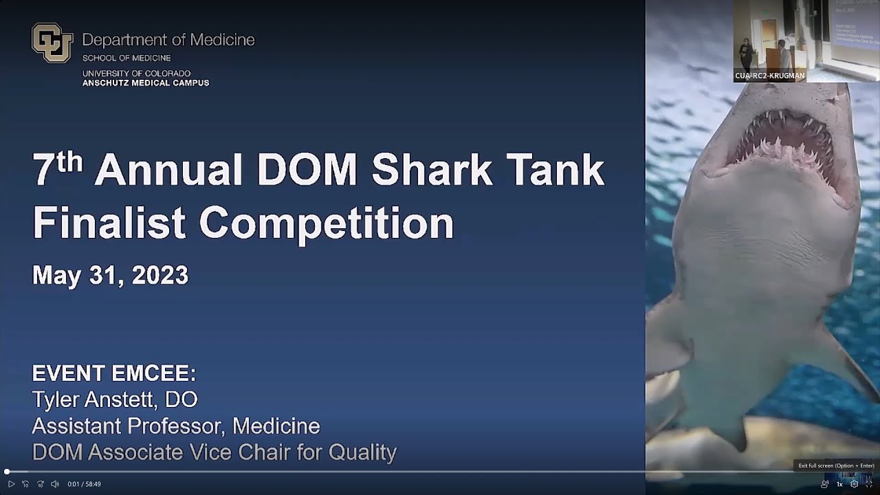 7th Annual Department of Medicine Shark Tank Competition, sponsored by ...