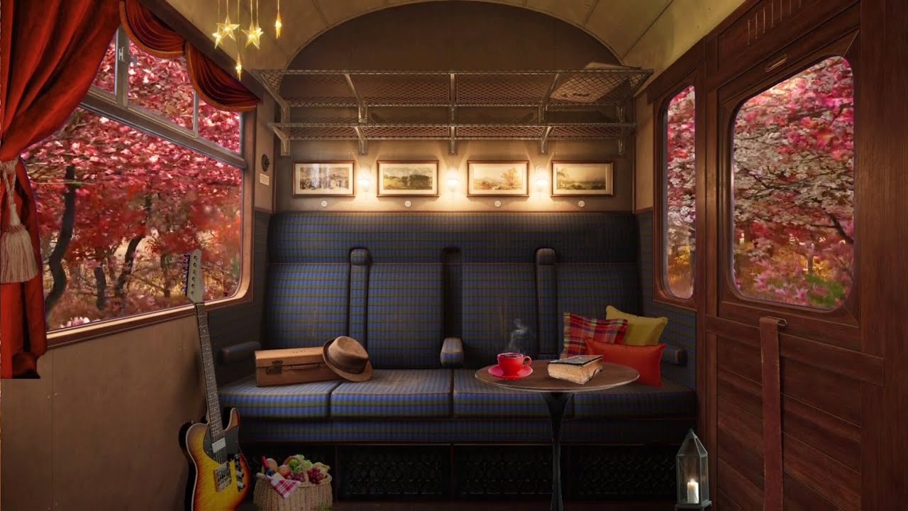 Autumn train ride 🚂 🍂 | Victorian train ambience | train and leaves ...