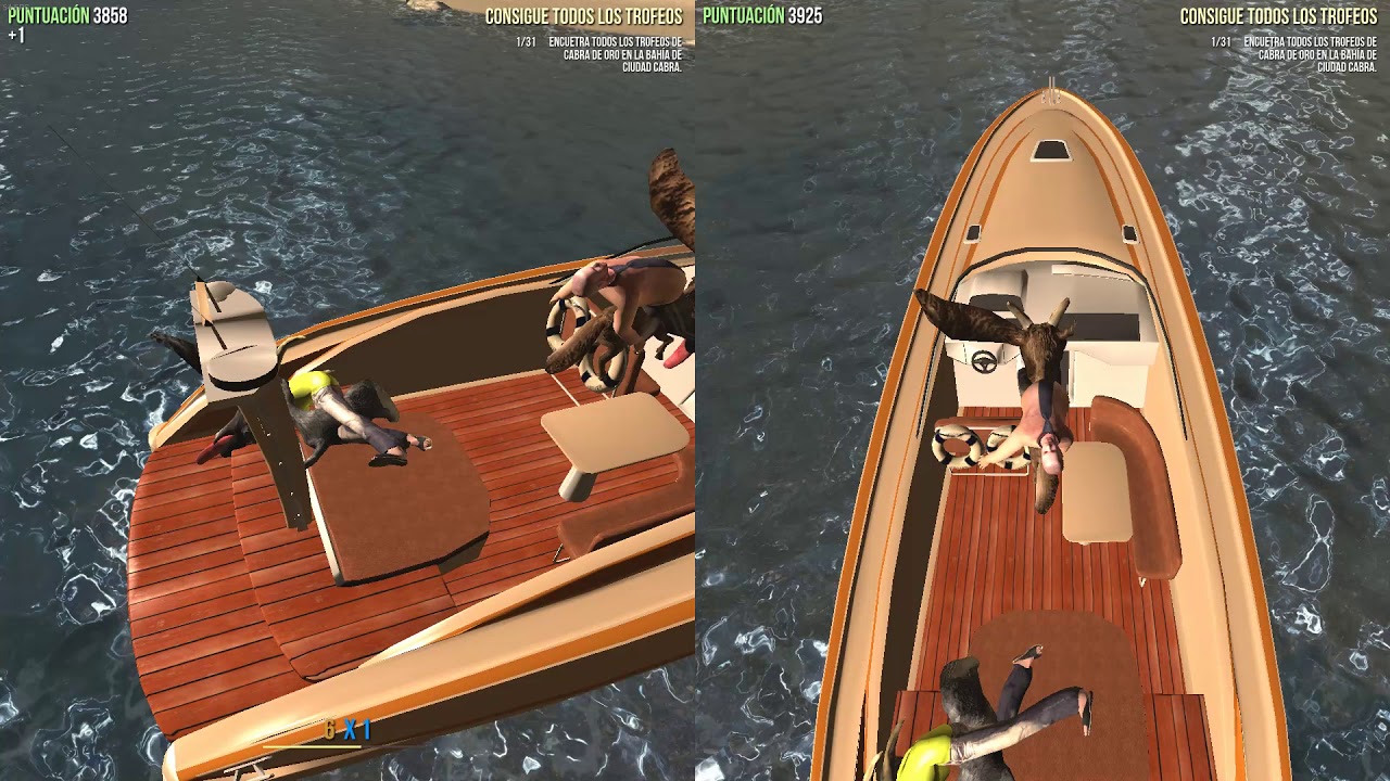 Goat Simulator Multiplayer: Pantalla dividida en la feria / playa - YouTube