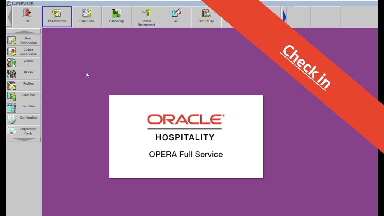 Opera PMS - Check in - YouTube