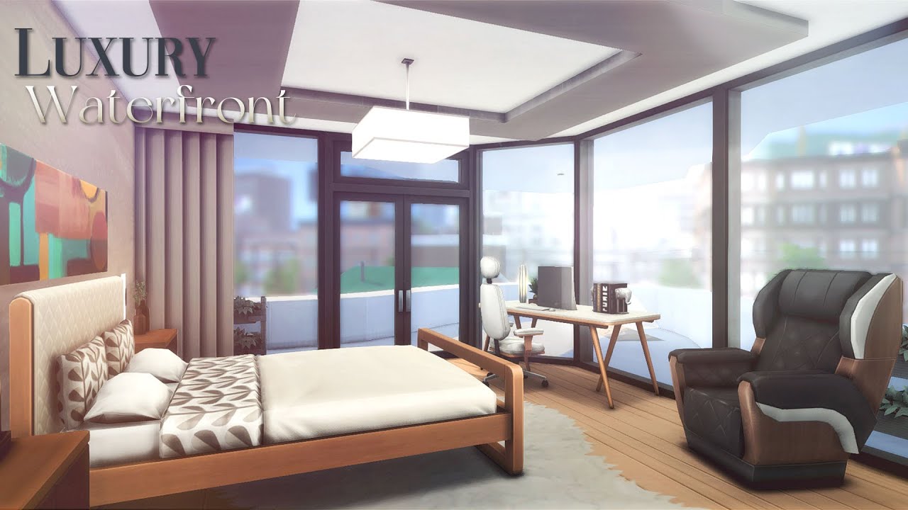 Luxury Waterfront Condo 🏙️『Interior』 | The Sims 4 Speed Build | No CC ...
