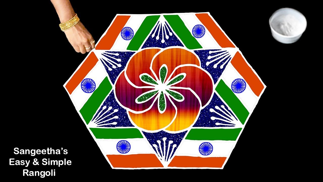 Creative Independence day rangoli designs | Special Independence Day ...