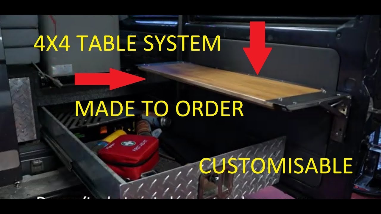 4x4 fold out custom table by MAB innovation engineering - YouTube