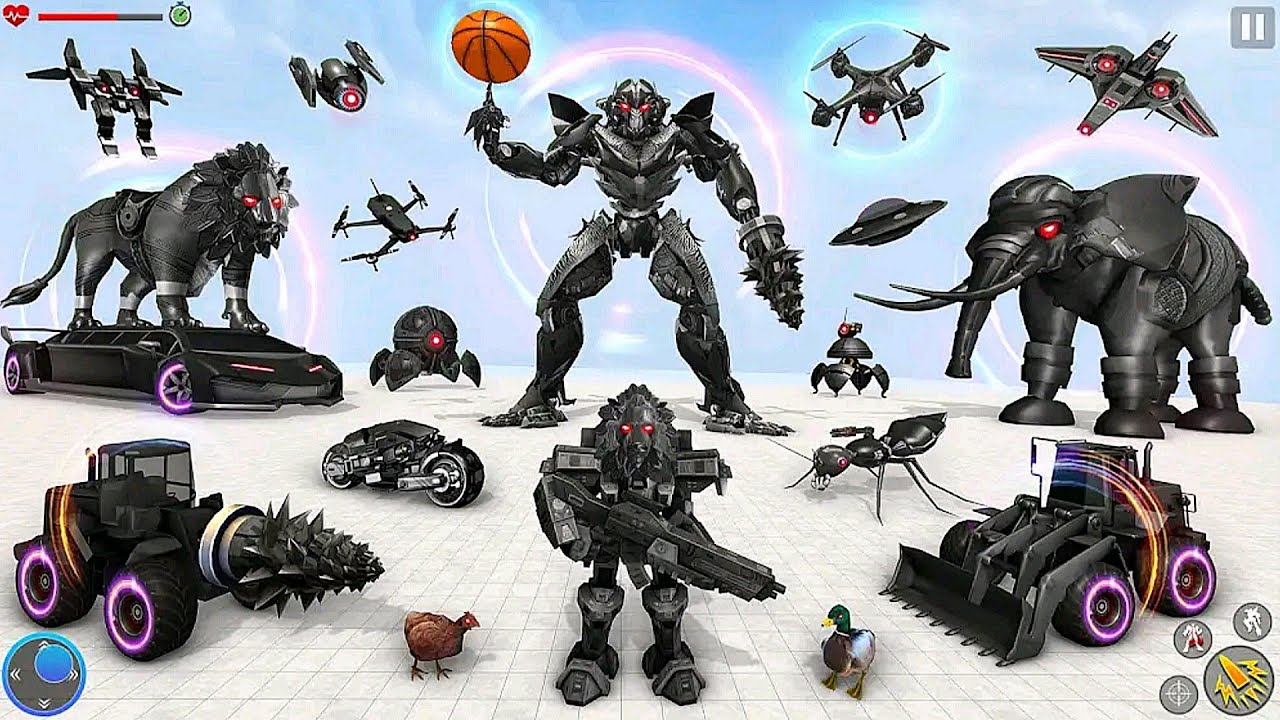 Elephant Robot Vs Lion Robot Transform War: Multi Animal Robot Car Game 2023 - Android iOS ...