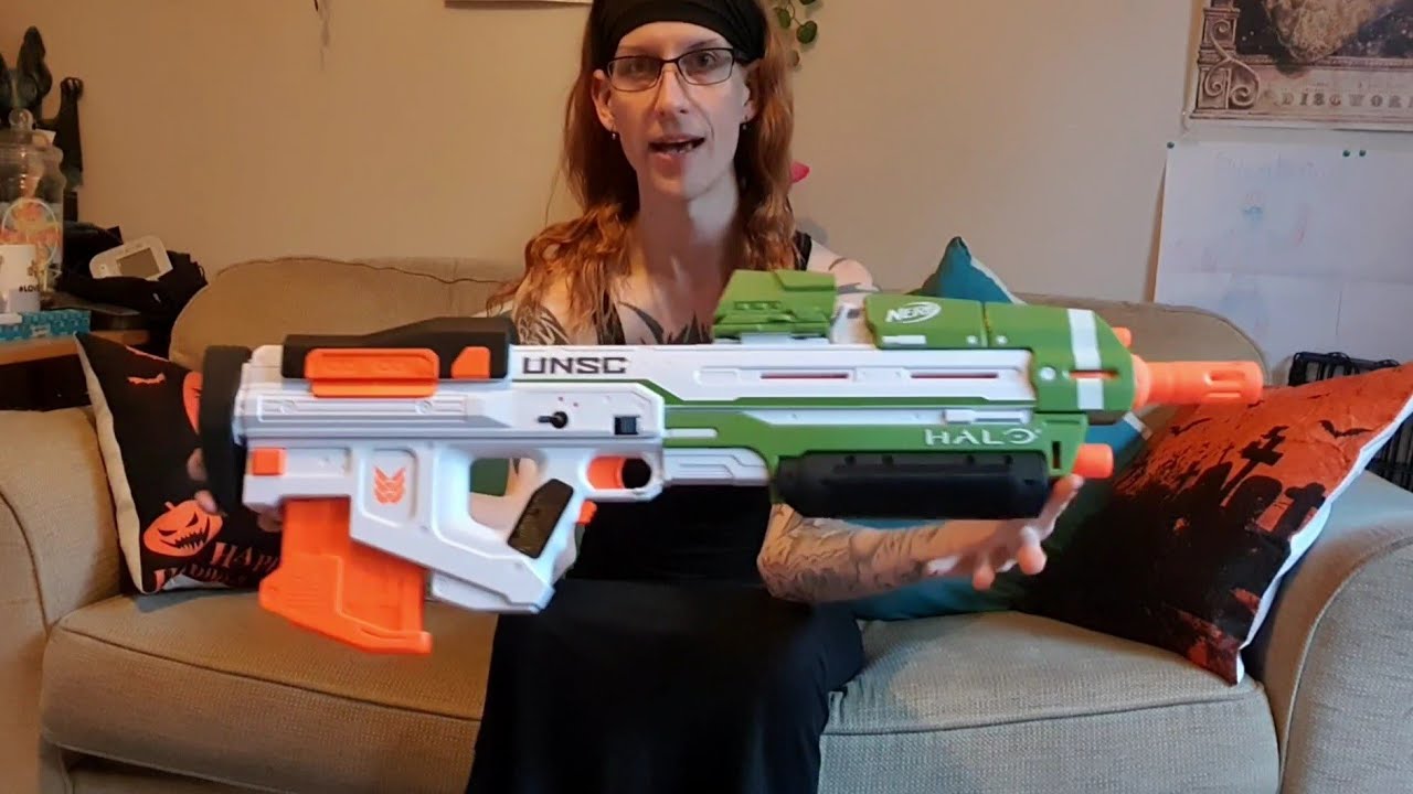 My Review of Nerf's version of the Halo MA-40 assault rifle! - YouTube