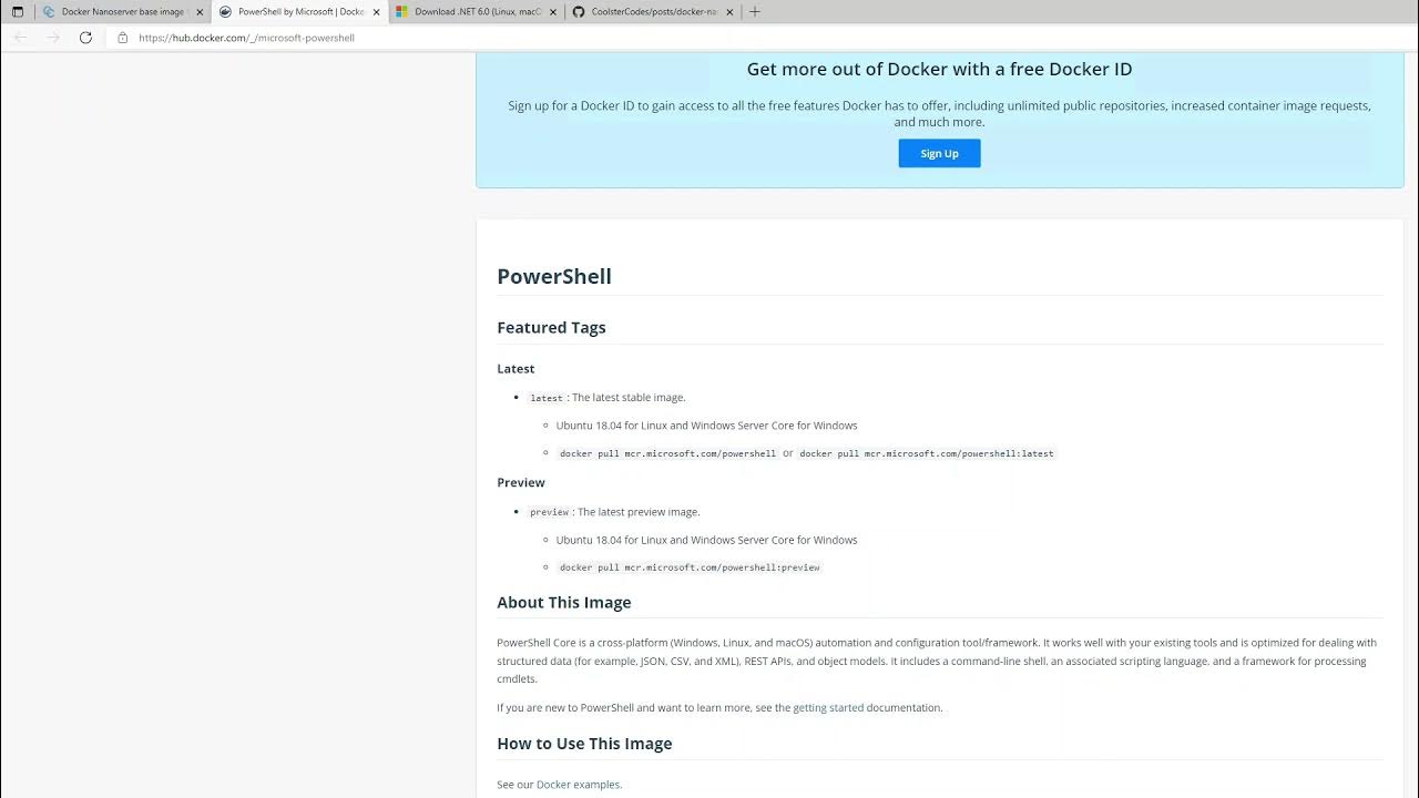 Docker Nanoserver base image Windows - YouTube