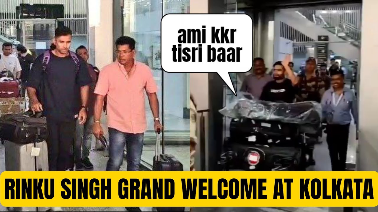 Rinku, Rinku chants over Kolkata Airport | Grand Welcome | Knights ...