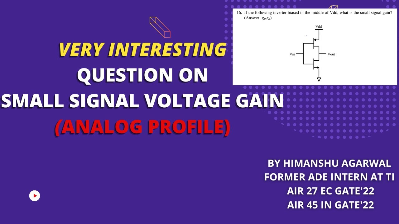 Very Interesting Interview Question on small signal gain || Prep for ...