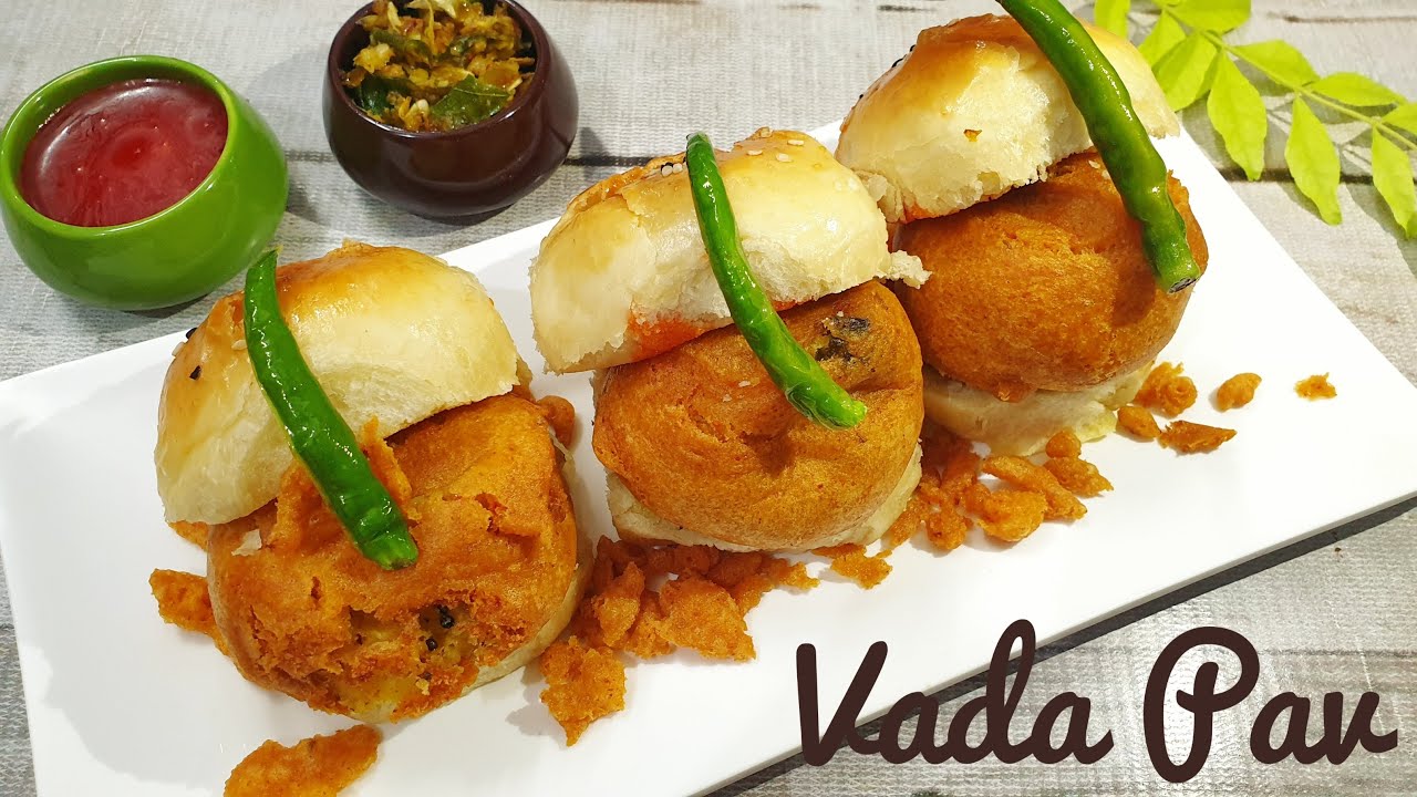 Vada Pav Recipe | Bun Recipe | Batata Vada Recipe | Lehsun Chutney ...