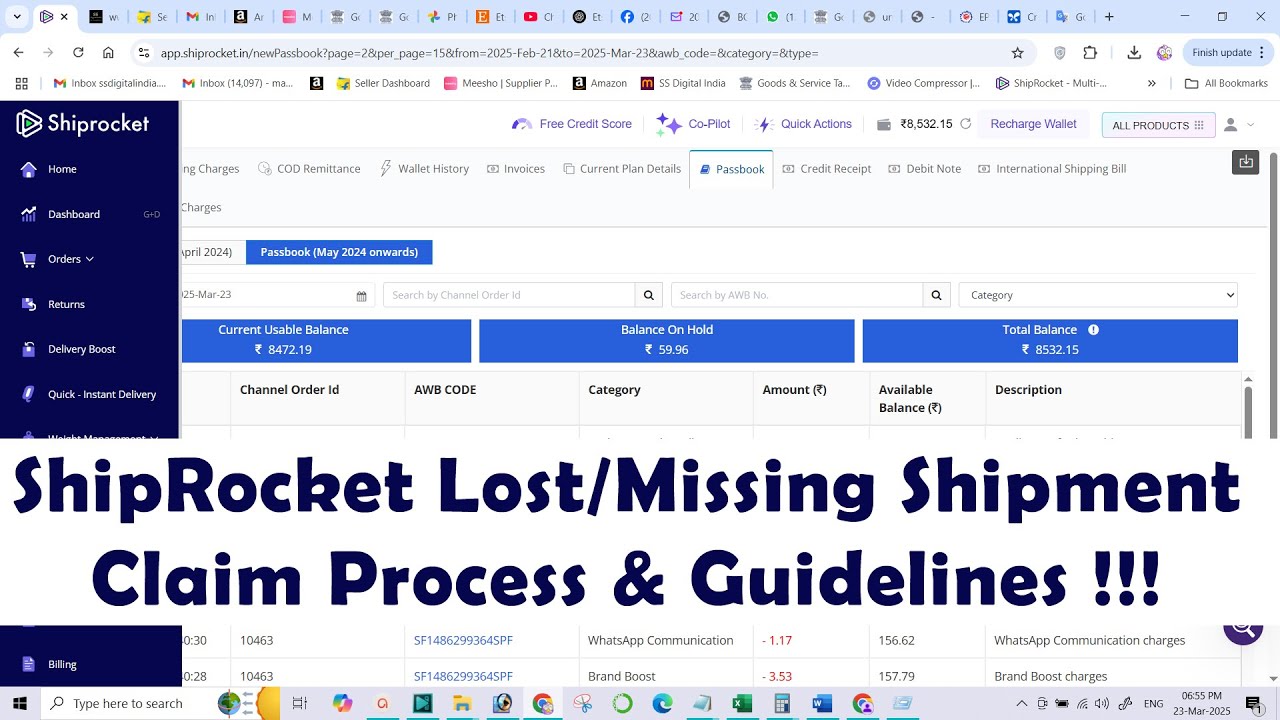 ShipRocket Lost/Missing Shipment Claim Process & Guidelines !!! - YouTube