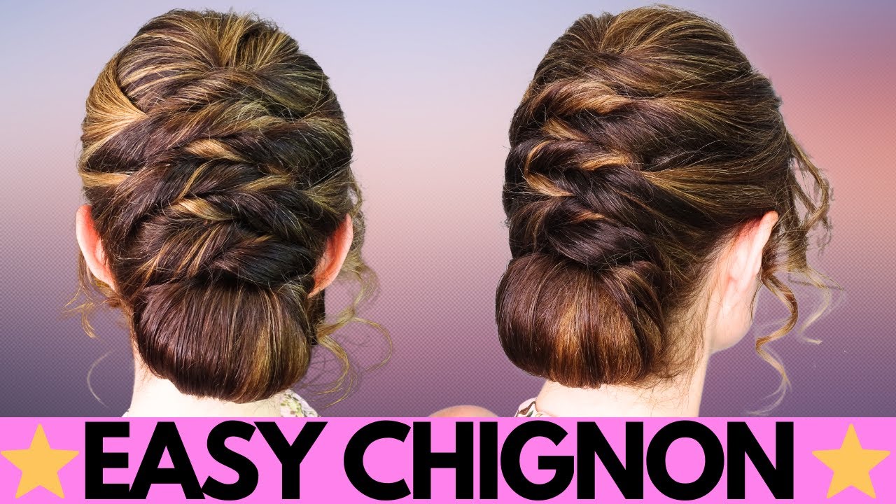 How to do a twisted chignon hairstyle - easy hair tutorial - YouTube
