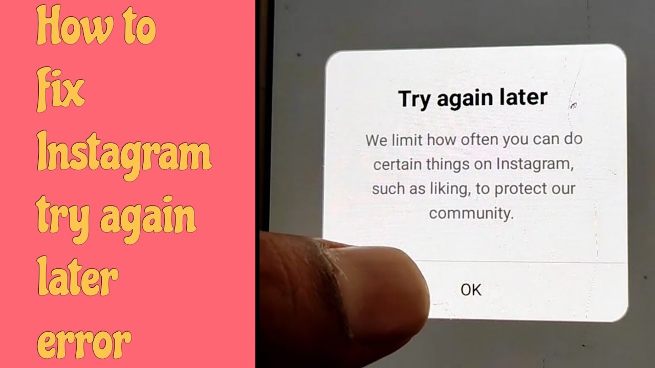 We limit how often you can do certain things on Instagram problem ...